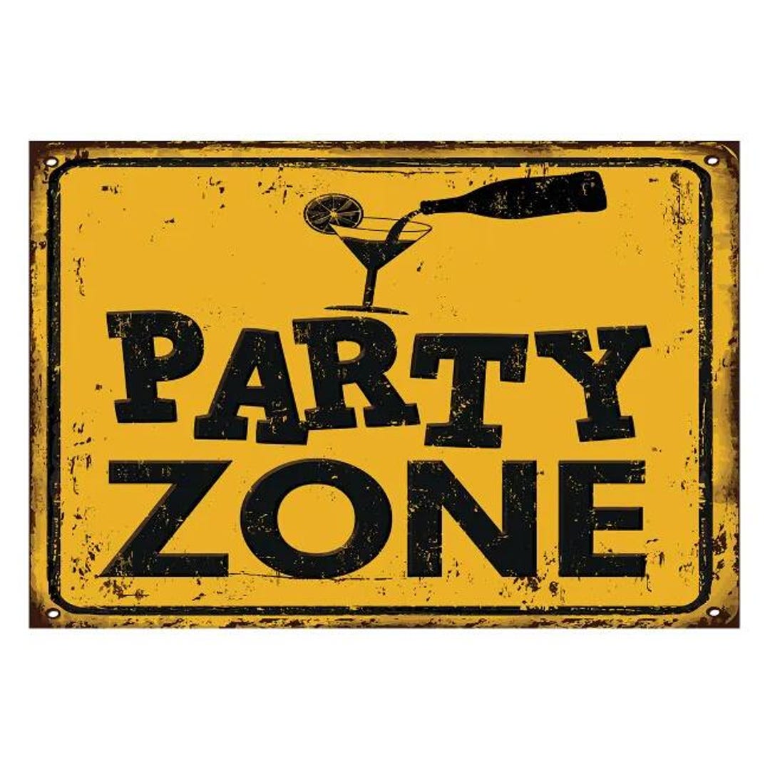 Vintage Party Zone Replica License Plate Canvas Print, Metal Sign ...