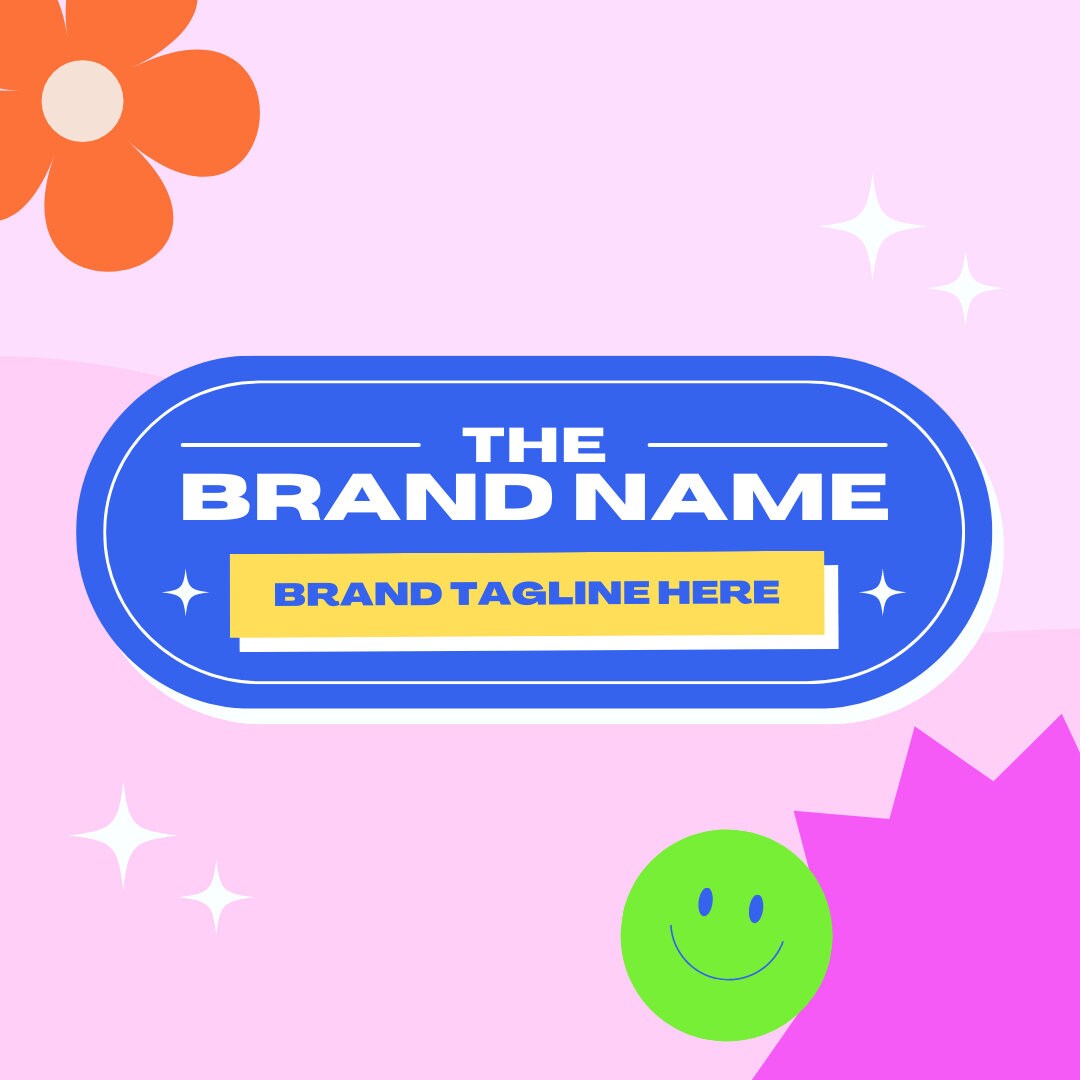 DIY Customizable Color Pop Bold Color Logo Pack for Social Media Post ...