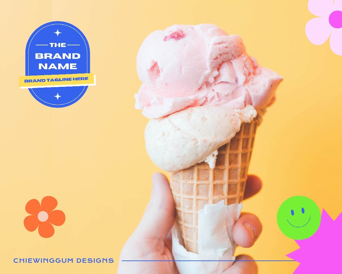 DIY Customizable Color Pop Bold Color Logo Pack for Social Media Post ...