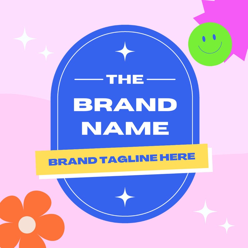 DIY Customizable Color Pop Bold Color Logo Pack for Social Media Post ...