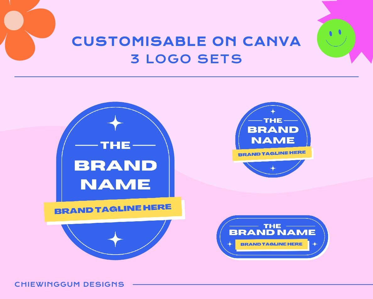 DIY Customizable Color Pop Bold Color Logo Pack for Social Media Post ...
