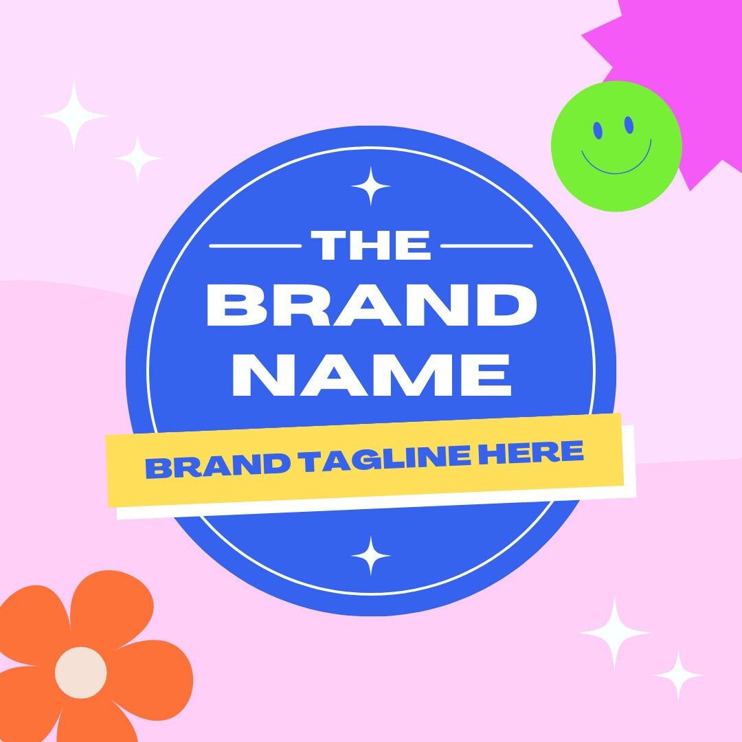 DIY Customizable Color Pop Bold Color Logo Pack for Social Media Post ...