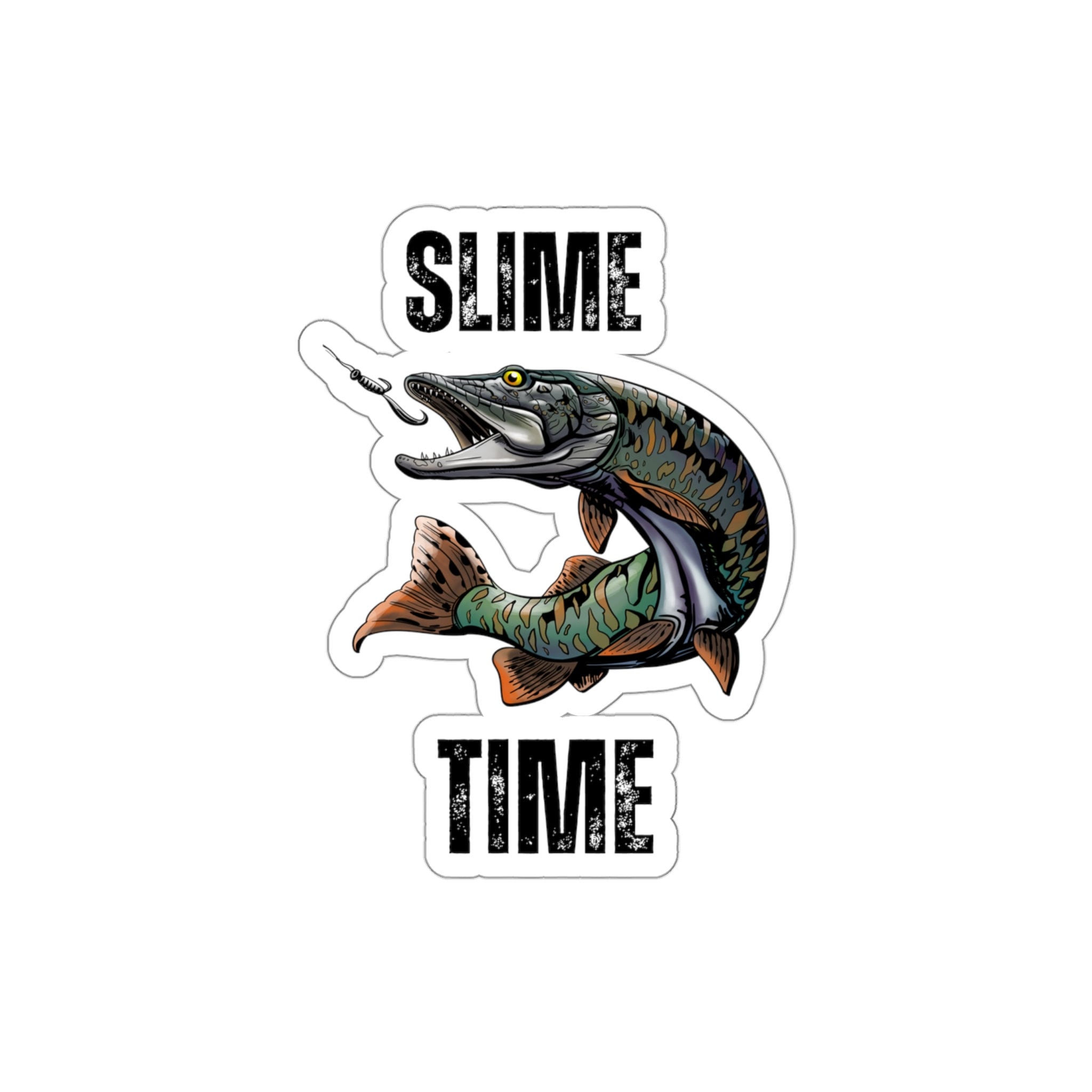 Slime Time Muskie Kiss-cut Stickers Musky Gift for Fishermen Musky ...