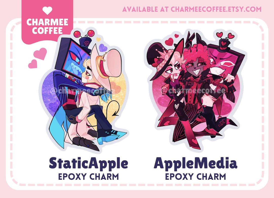 Hazbin Hotel - Staticapple and Applemedia Charms PREORDER**** - Etsy
