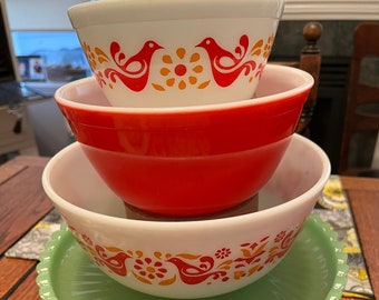 Vintage Pyrex Friendship Cinderella Nesting Bowl Set 441 442 443 444 - Etsy