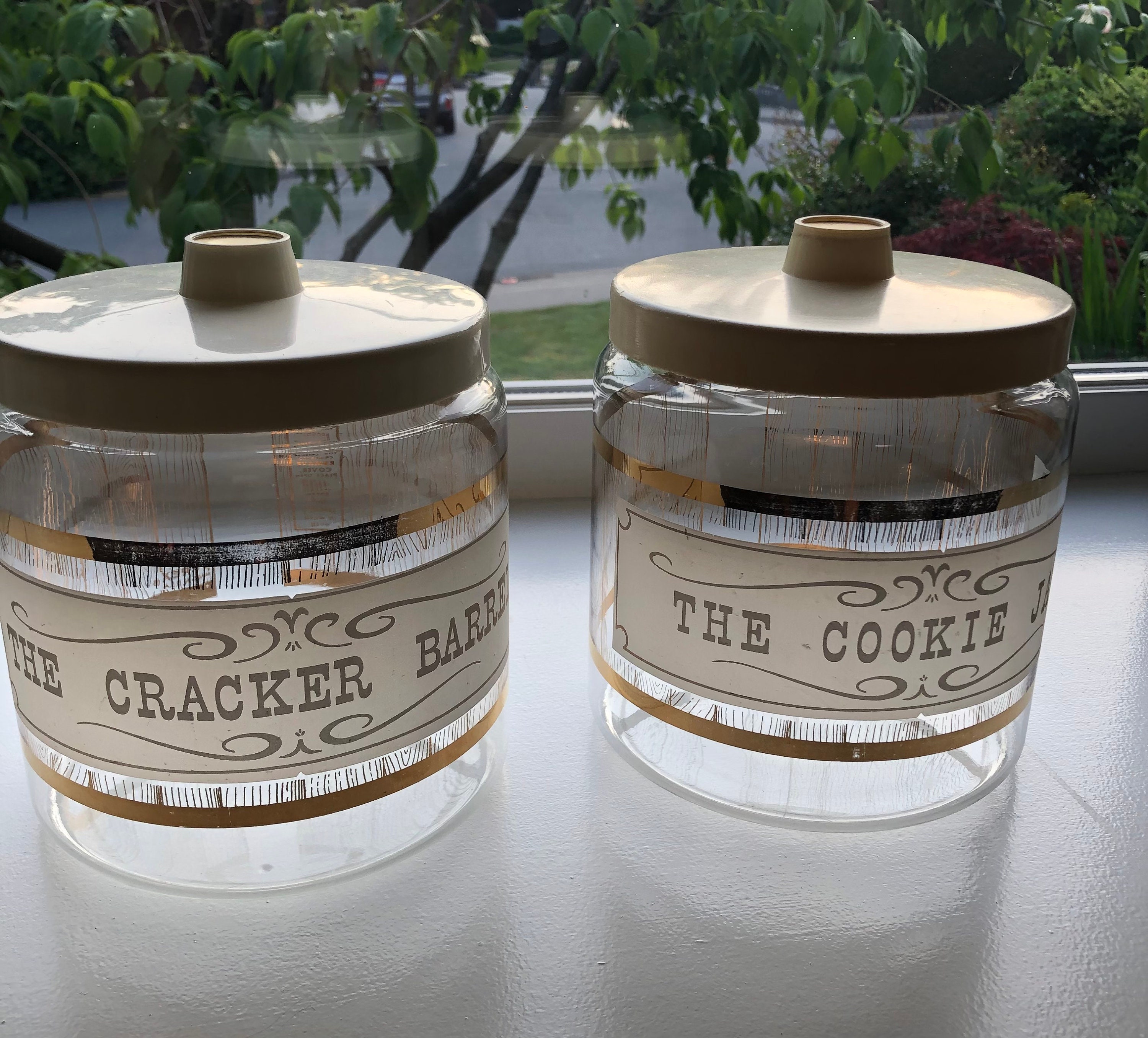 Pyrex Cookie Jar & Cracker Barrel - Etsy
