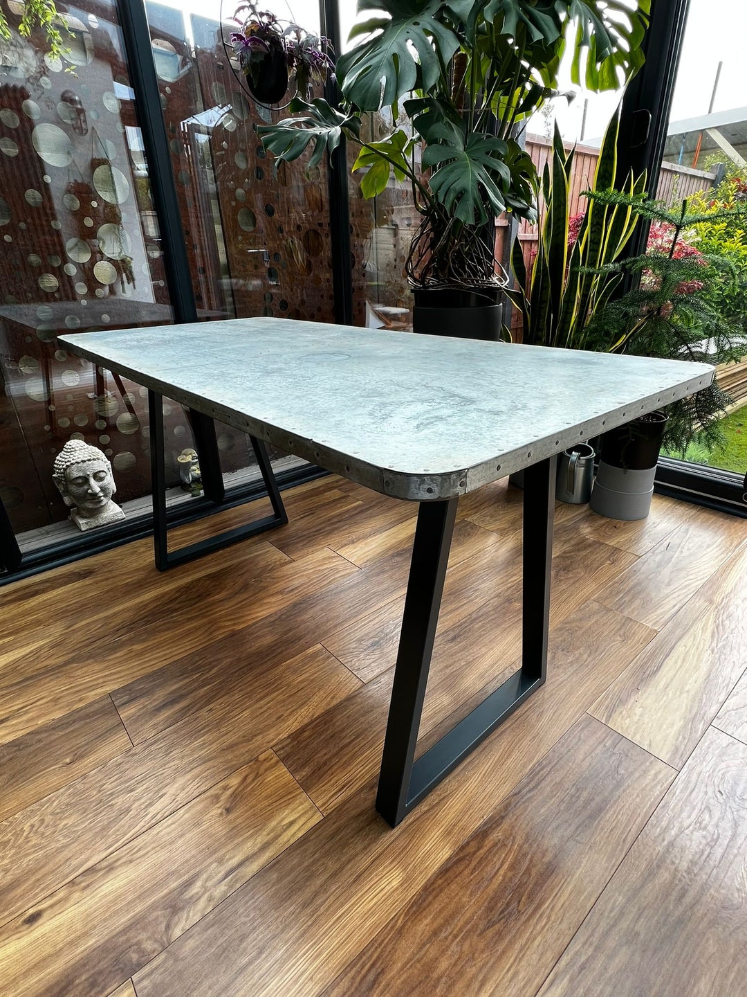 Zinc Top Industrial Dining Table - Etsy