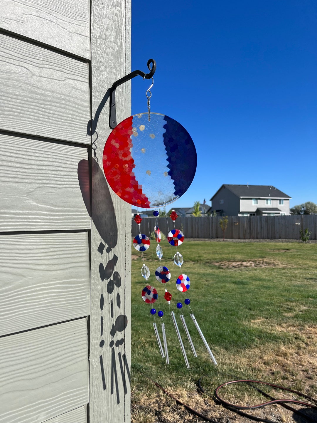 American Flag Inspired Suncatcher With Chimes - Etsy