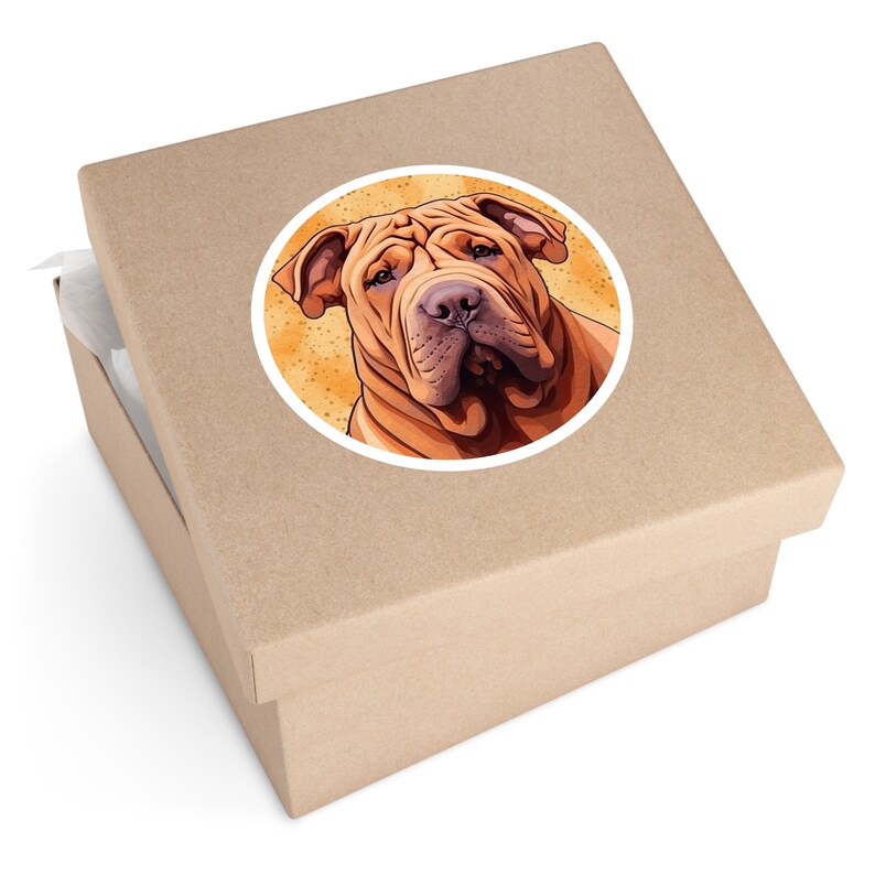 Shar-pei Sticker Circle Sticker Round Stickers - Etsy