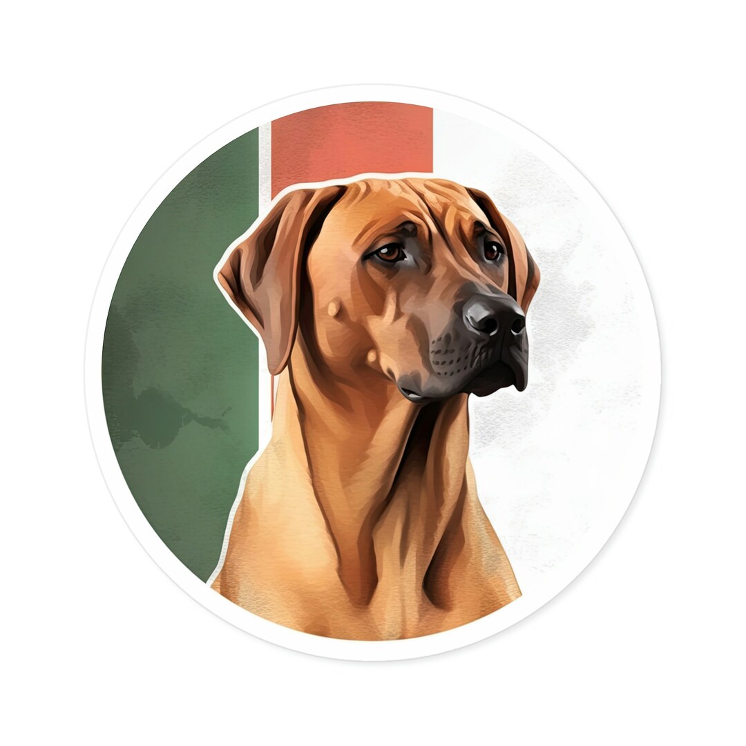 Rhodesian Ridgeback Sticker, Circle Sticker Round Stickers, Indoor ...