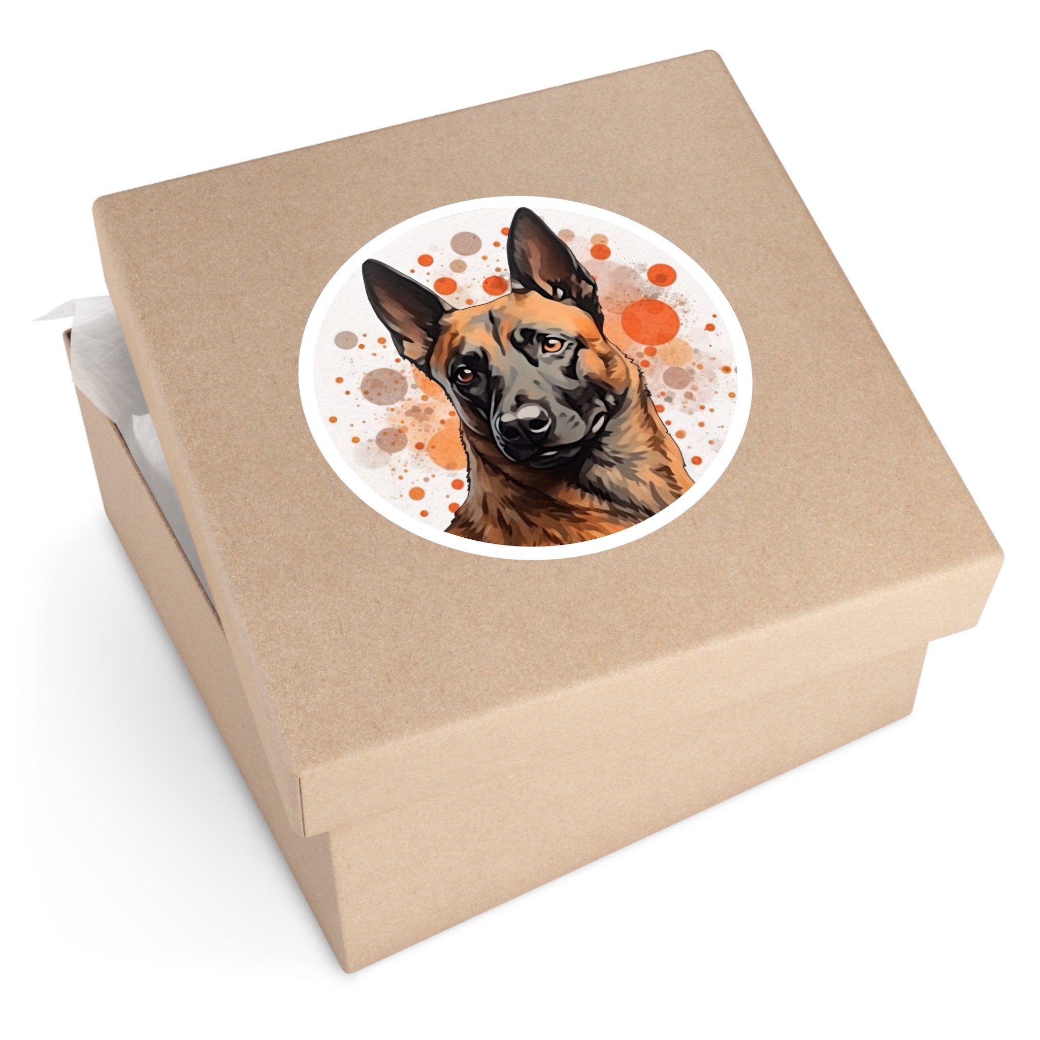 Belgian Malinois Sticker, Circle Sticker Round Stickers, Indoor/outdoor ...