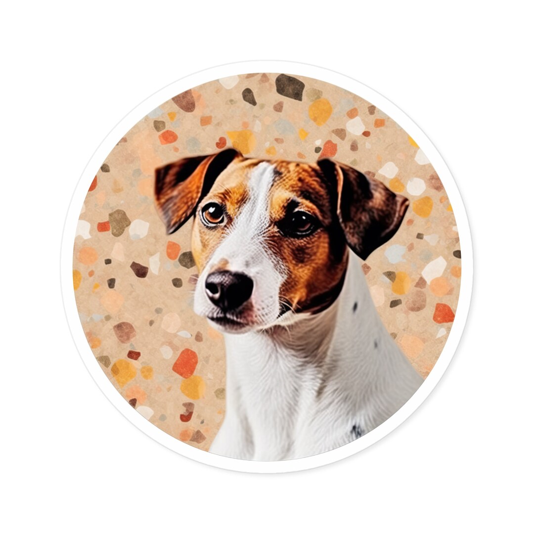 Jack Russell Sticker, Circle Sticker Round Stickers, Indoor/outdoor ...
