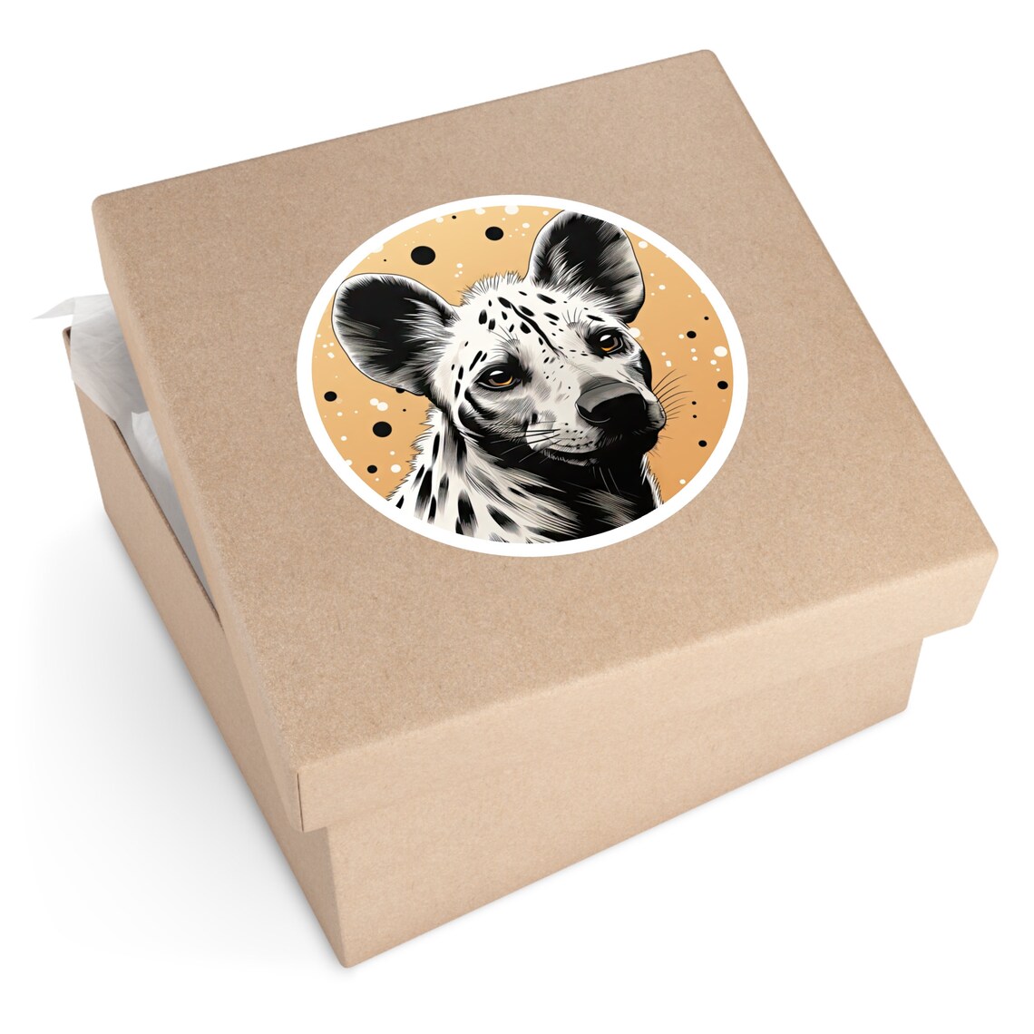 Hyena Sticker, Circle Sticker, Artistic, Animal Sticker, Animal Art ...