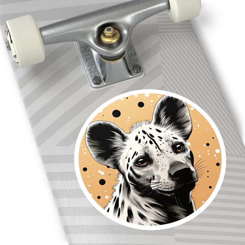 Hyena Sticker, Circle Sticker, Artistic, Animal Sticker, Animal Art ...