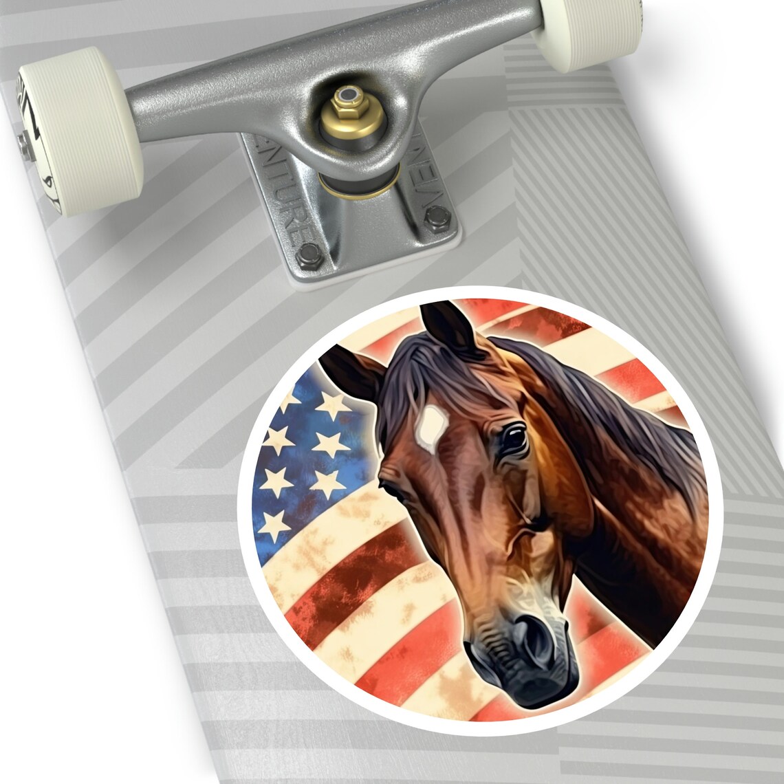 USA Horse Portrait Sticker, Circle Sticker Round Stickers, Indoor ...