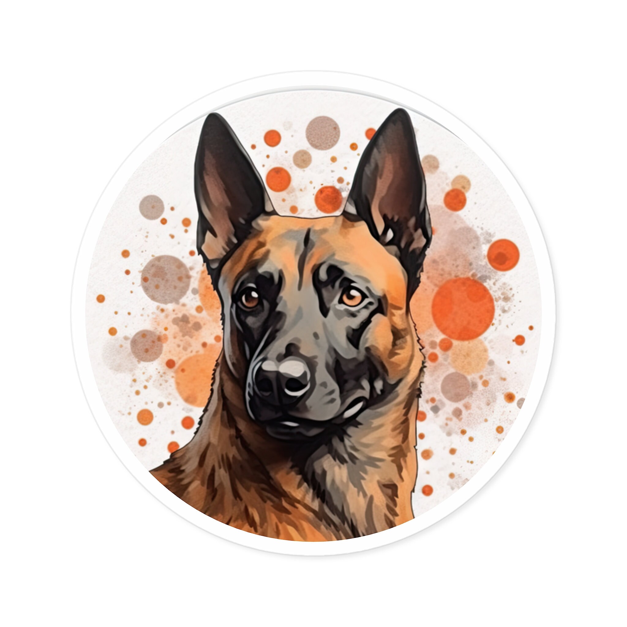 Belgian Malinois Sticker, Circle Sticker Round Stickers, Indoor/outdoor ...