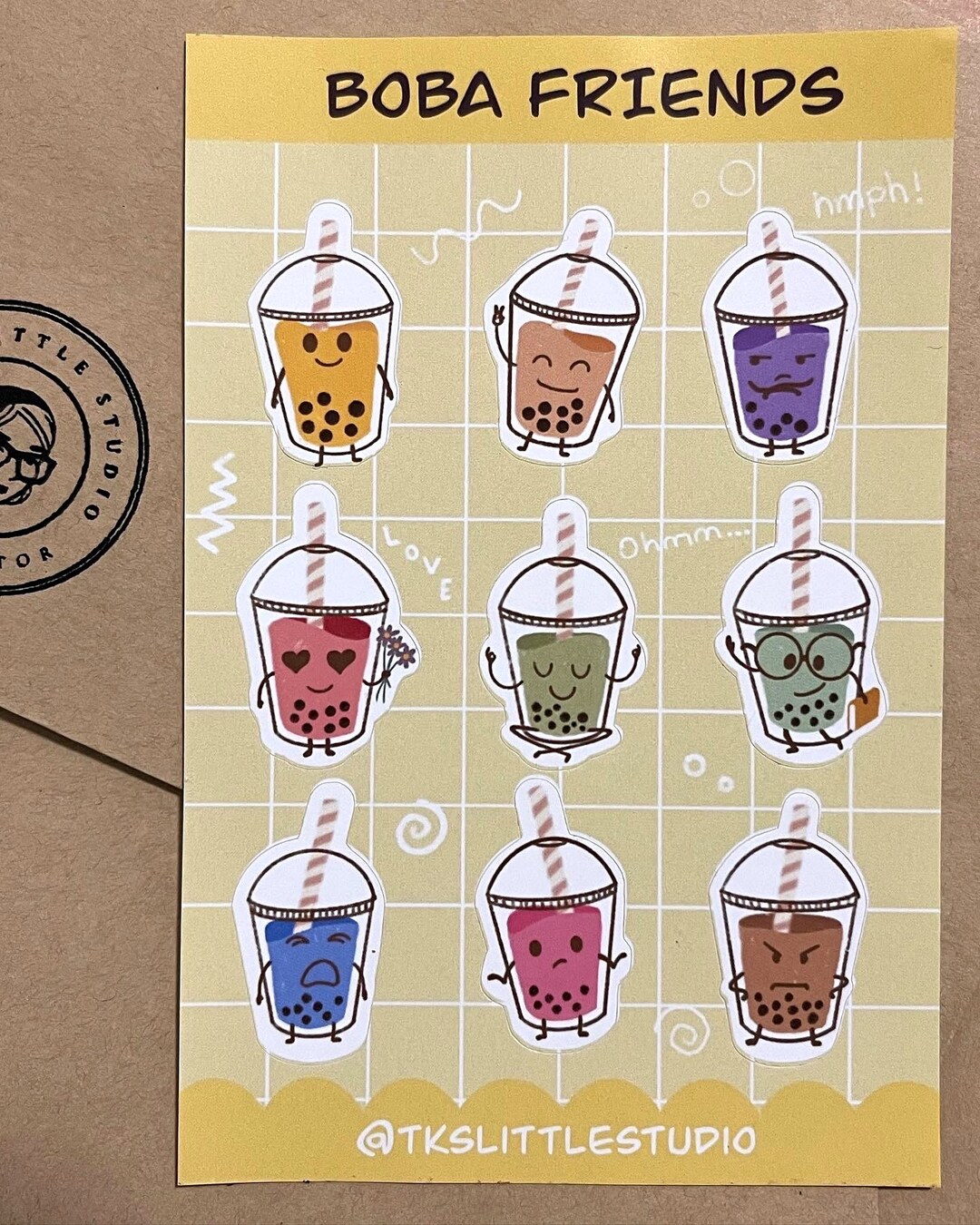 Bubble Tea Sticker Sheet “boba Friends” Milk Tea Characters - Etsy