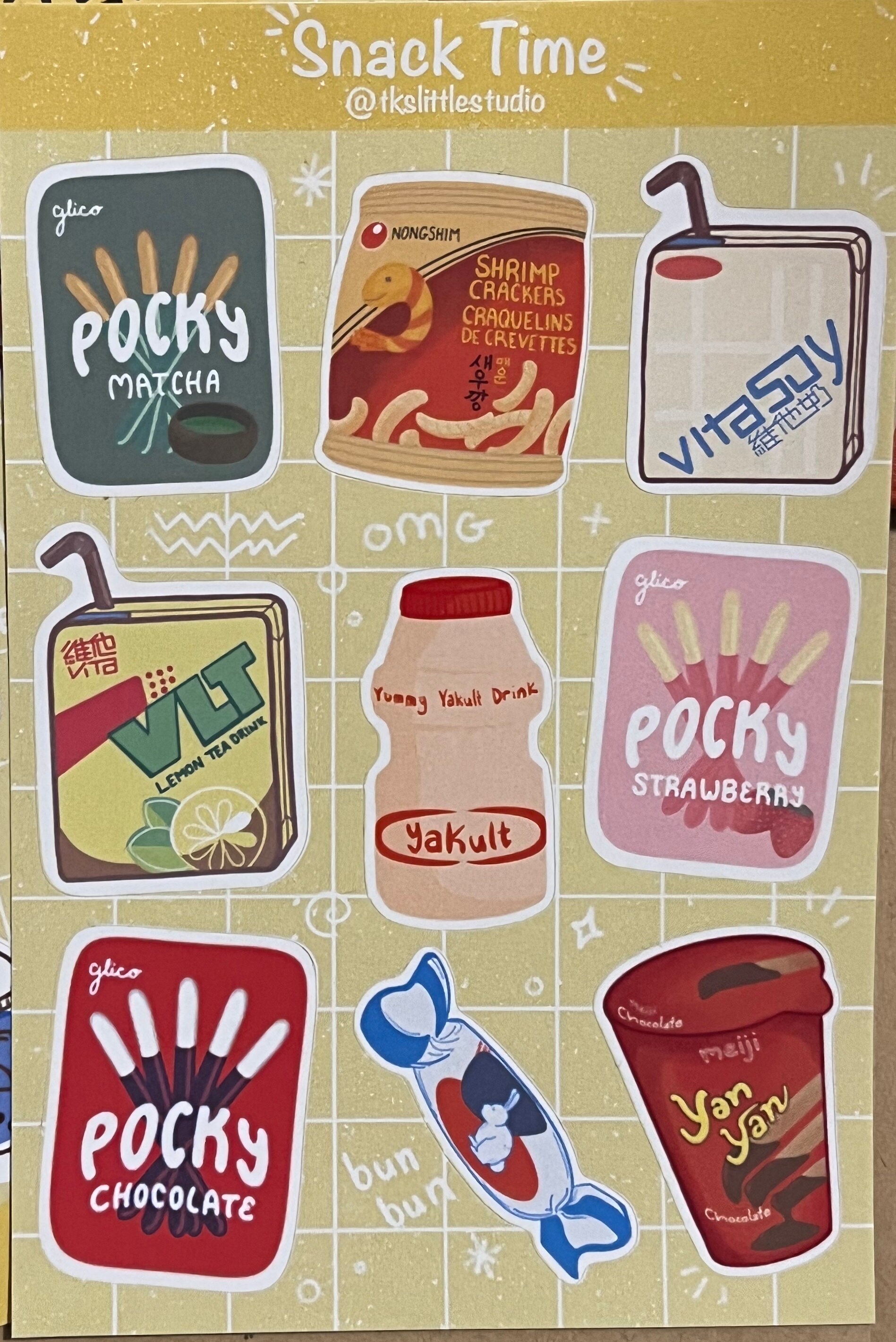 Snack Time Vinyl Sticker Sheet Classic Asian Grocery Store Staples - Etsy