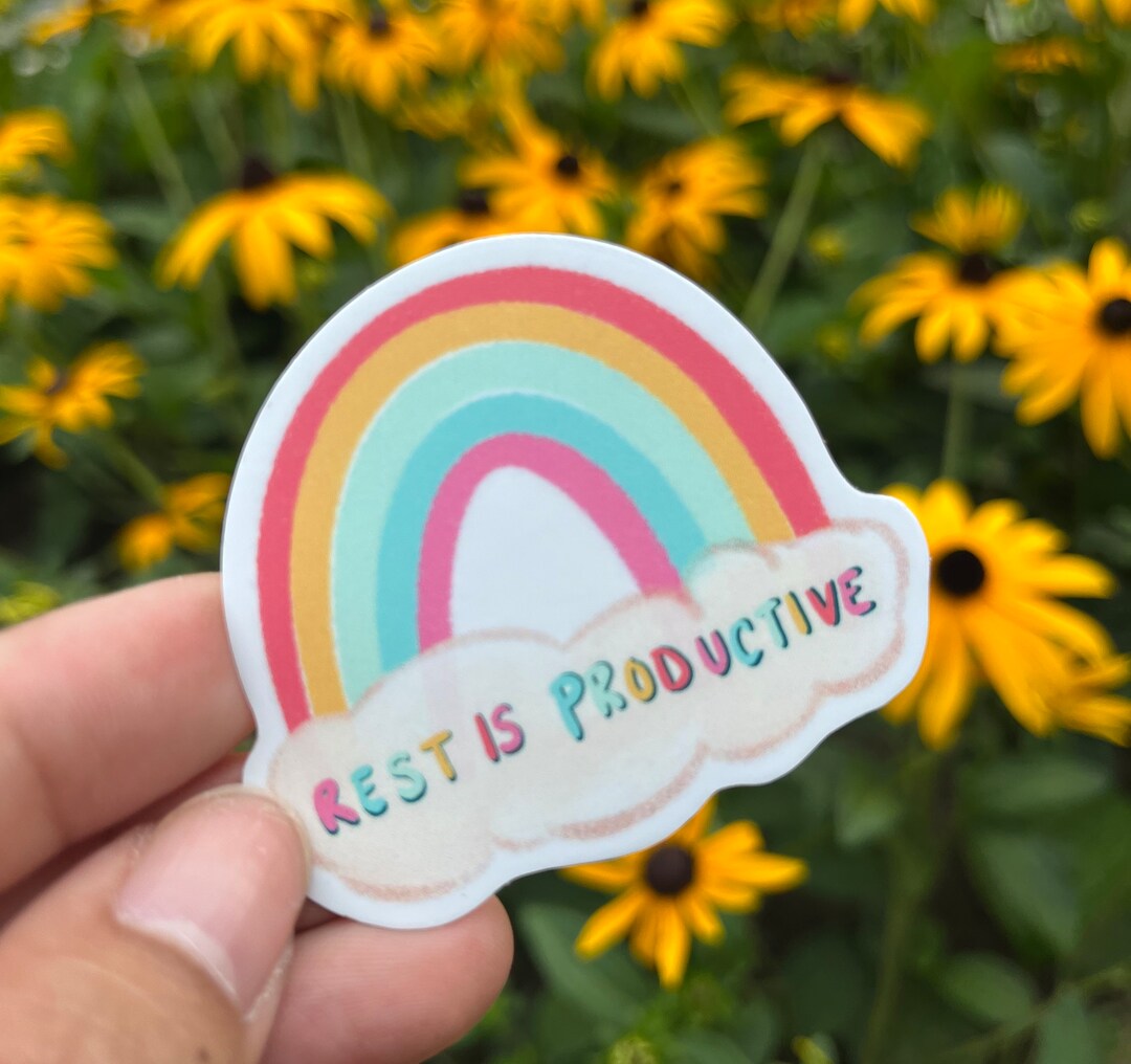 Rest is Productive Sticker | Pastel Rainbow Waterproof Vinyl - Etsy