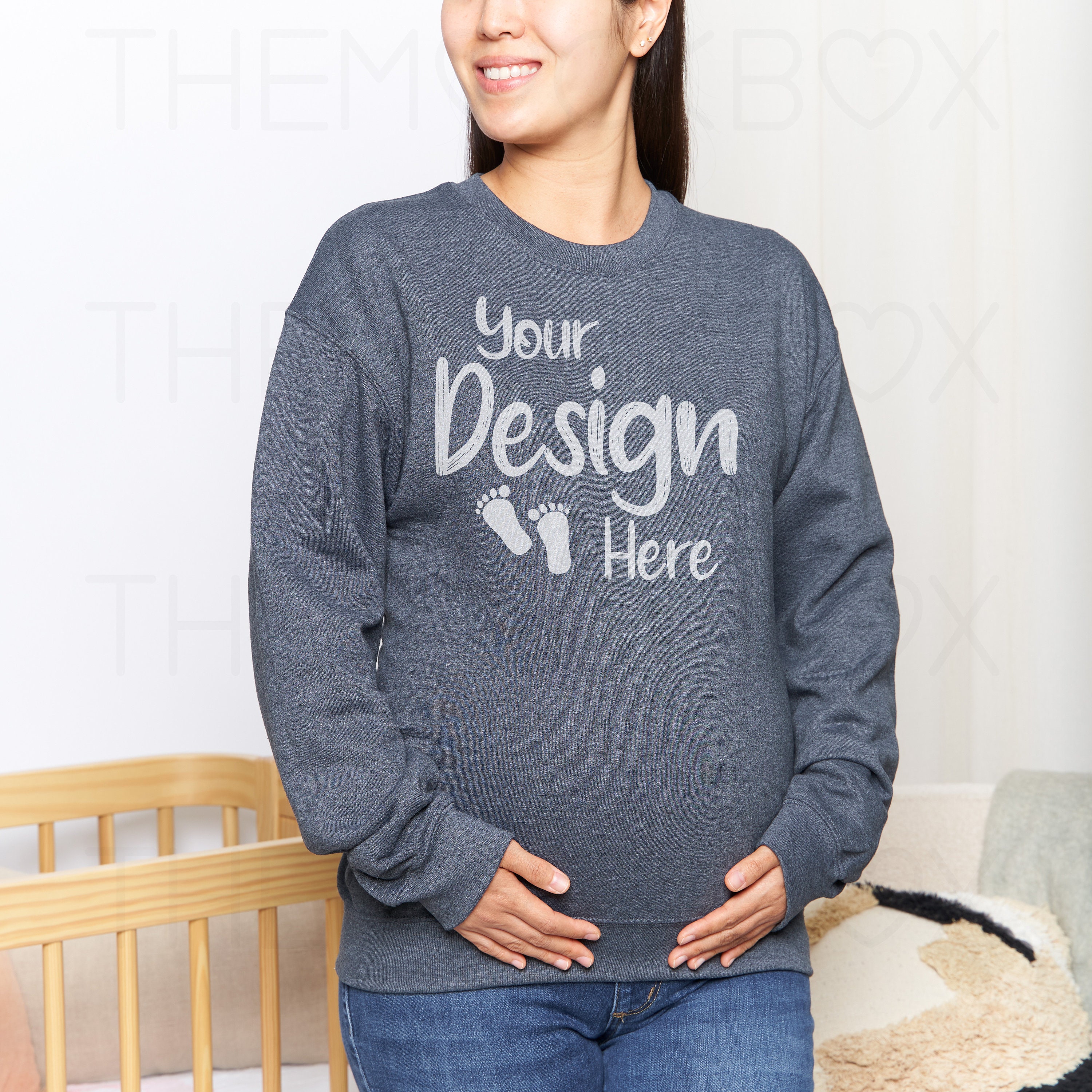 Maternity Mockup Gildan 18000 Mockup Gildan Heather Grey Mockup ...