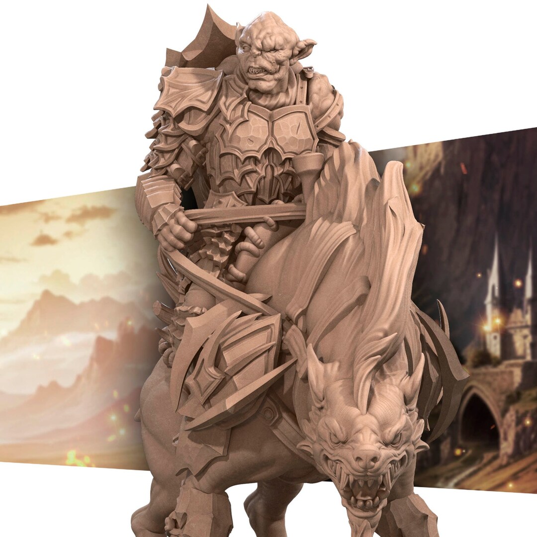 Warg Rider Lieutenant RPG Dnd 28mm 32mm 3D Printed Miniatures Bite the ...