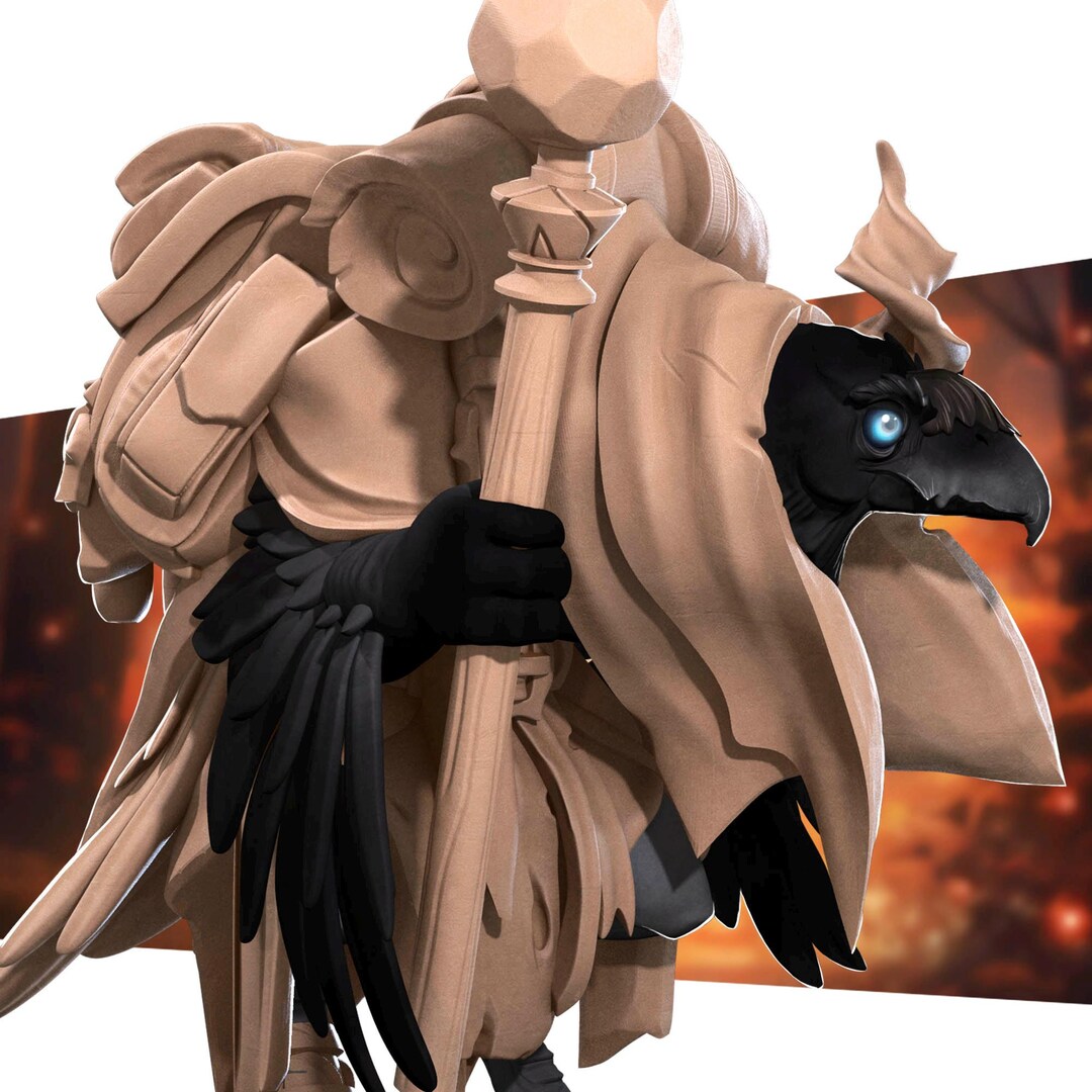 Crow Warlock RPG Dnd 32mm 3D Printed Miniatures - Etsy