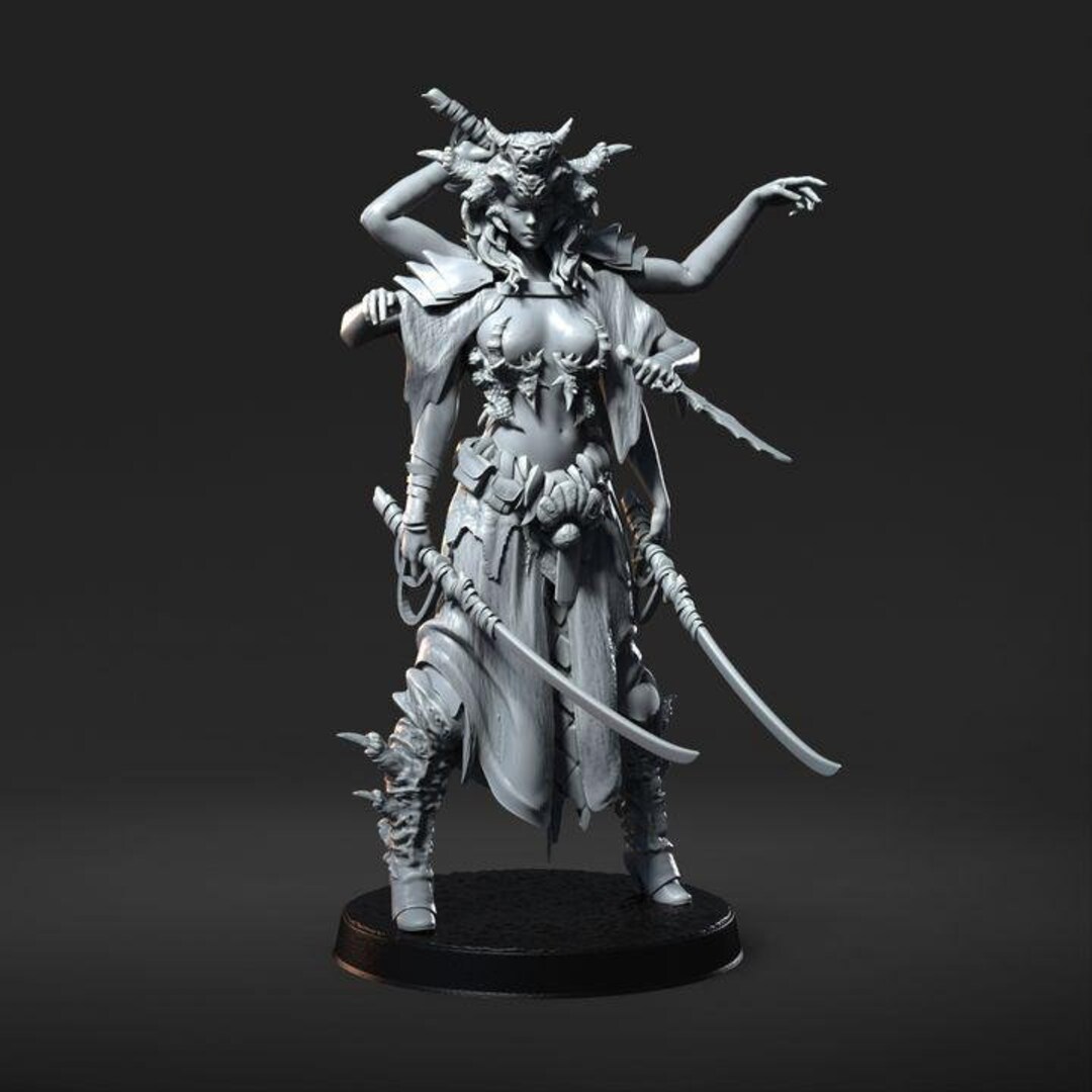 Six Armed Medusa RPG Dnd 75mm 3D Printed Miniatures - Etsy