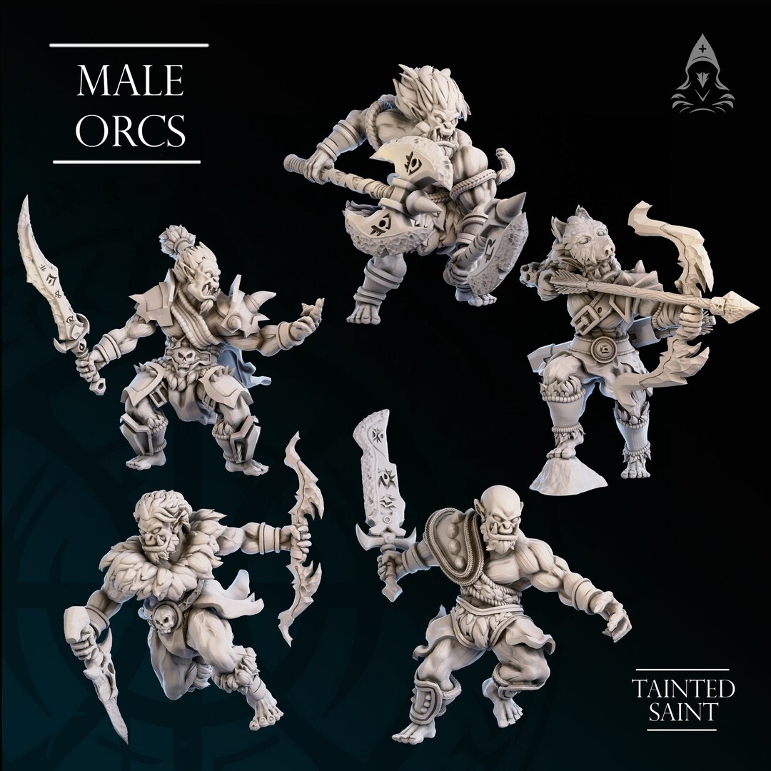 Wild Orcs RPG Dnd 32mm 3D Printed Miniatures - Etsy