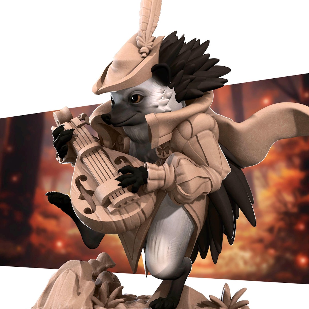 Hedgehog Bard | RPG | Dnd | 32mm 3D Printed Miniatures | Bite the ...