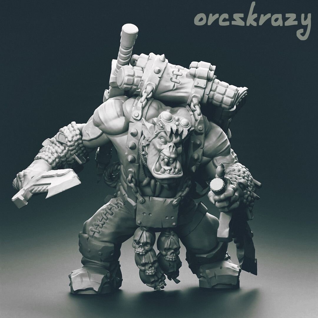 Ork Kommando Boss | 32mm 3D Printed Miniatures - Etsy