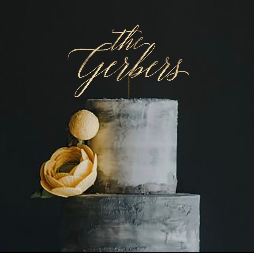 Gold Wedding Cake Topper by Art of Fête - Gold, Silver, Rose Gold or ...