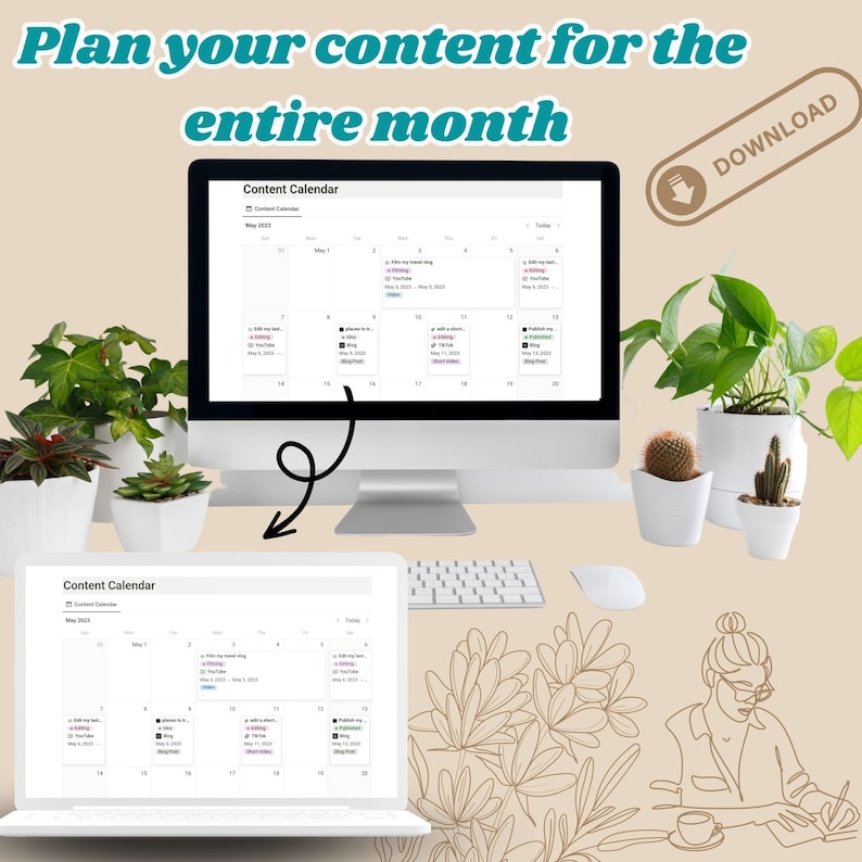 Notion Template for Content Creators and Entrepreneurs, Content Planner ...