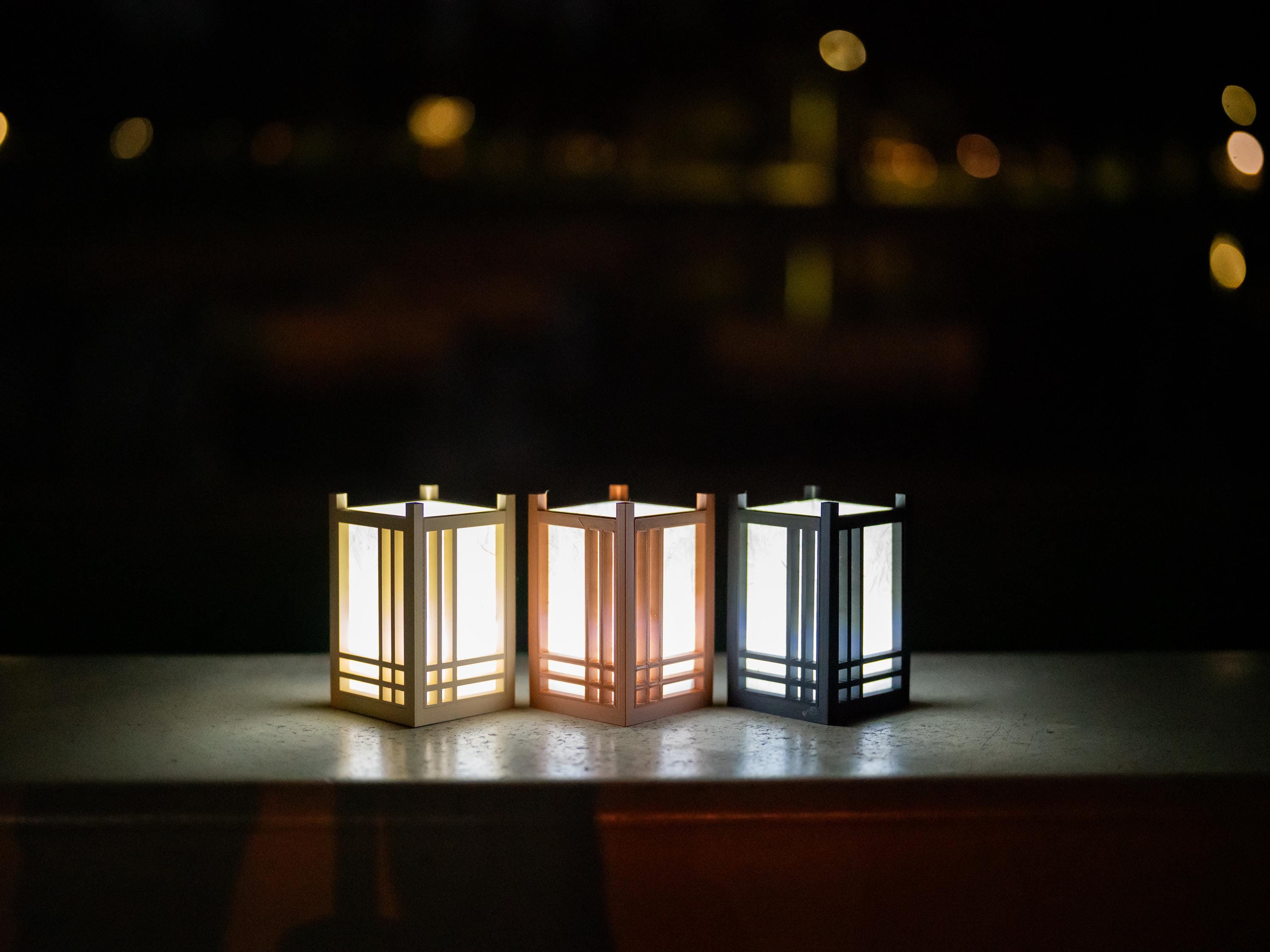 Washi Paper Lantern (style 2): Japanese Shoji Style LED Night Light - Etsy