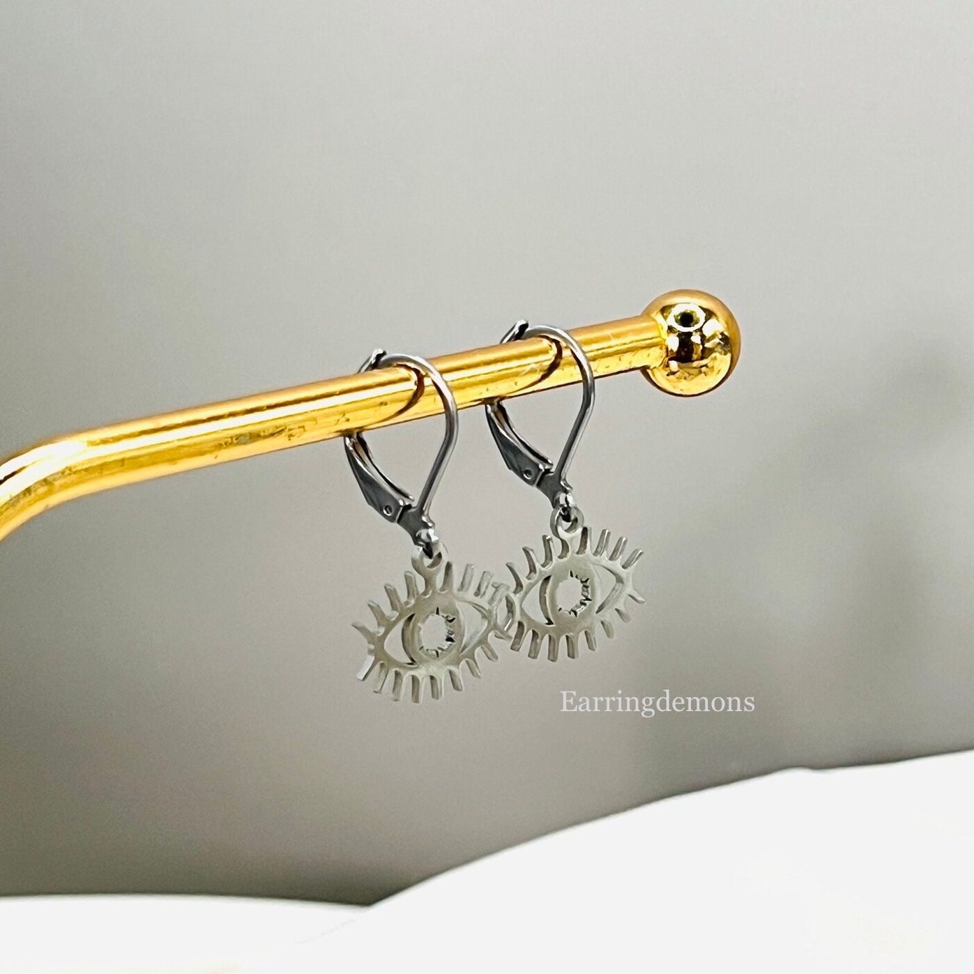 Dainty Evil Eye Drop Dangle Earrings Gold-silver Horus Eye - Etsy