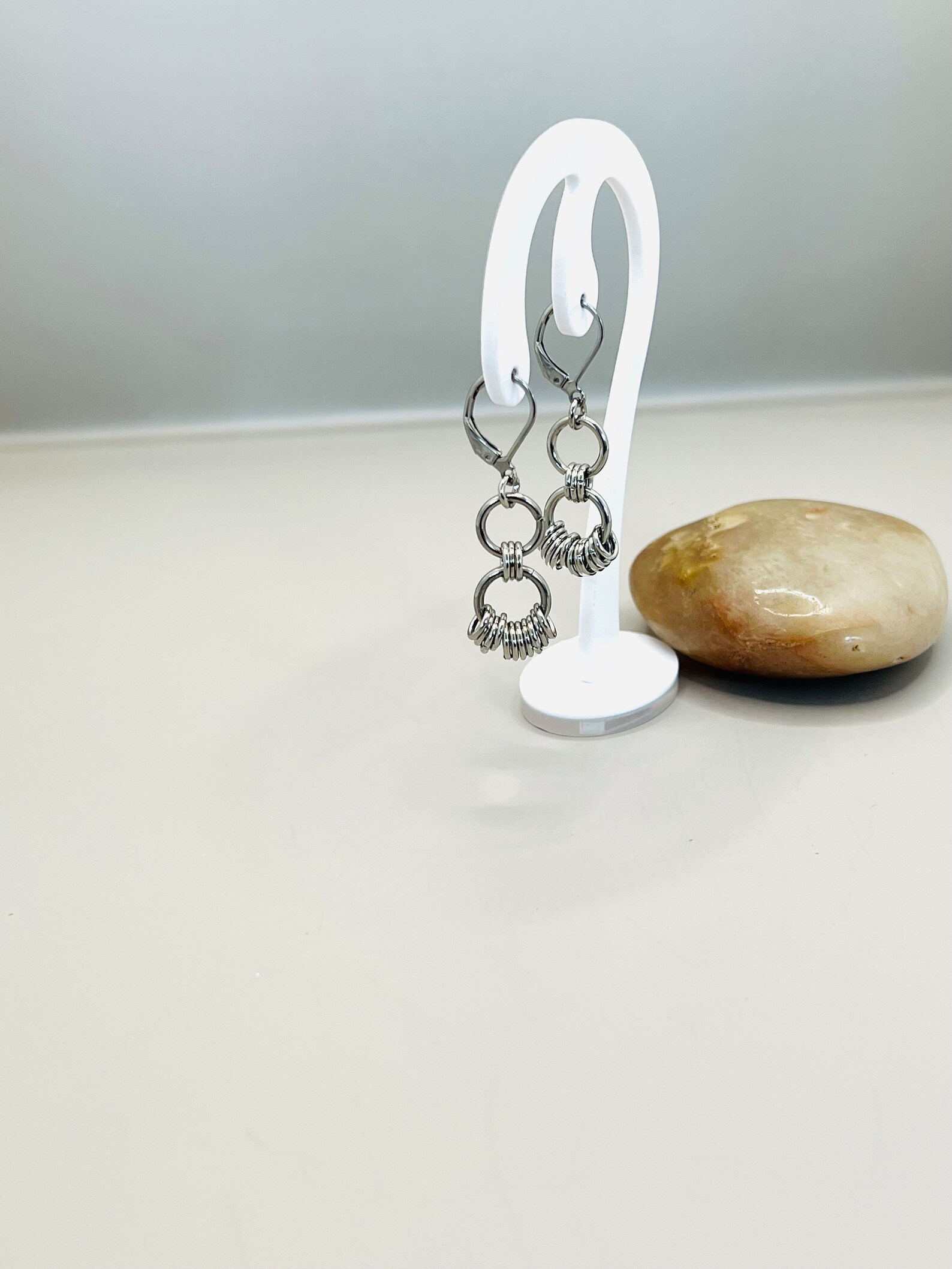 Stainless Steel Drop Chainmail Gothic Earrings, Round O Hoop Earrings ...