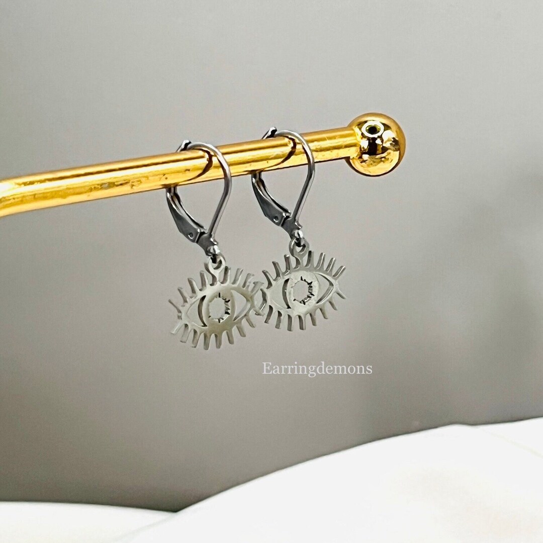 Dainty Evil Eye Drop Dangle Earrings Gold-silver Horus Eye - Etsy