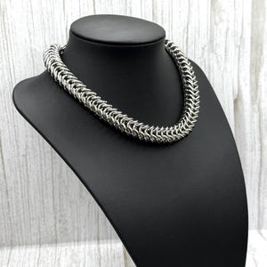 Box Weave Chainmail Necklace, Chunky Stainless Steel Box Chain, Link ...