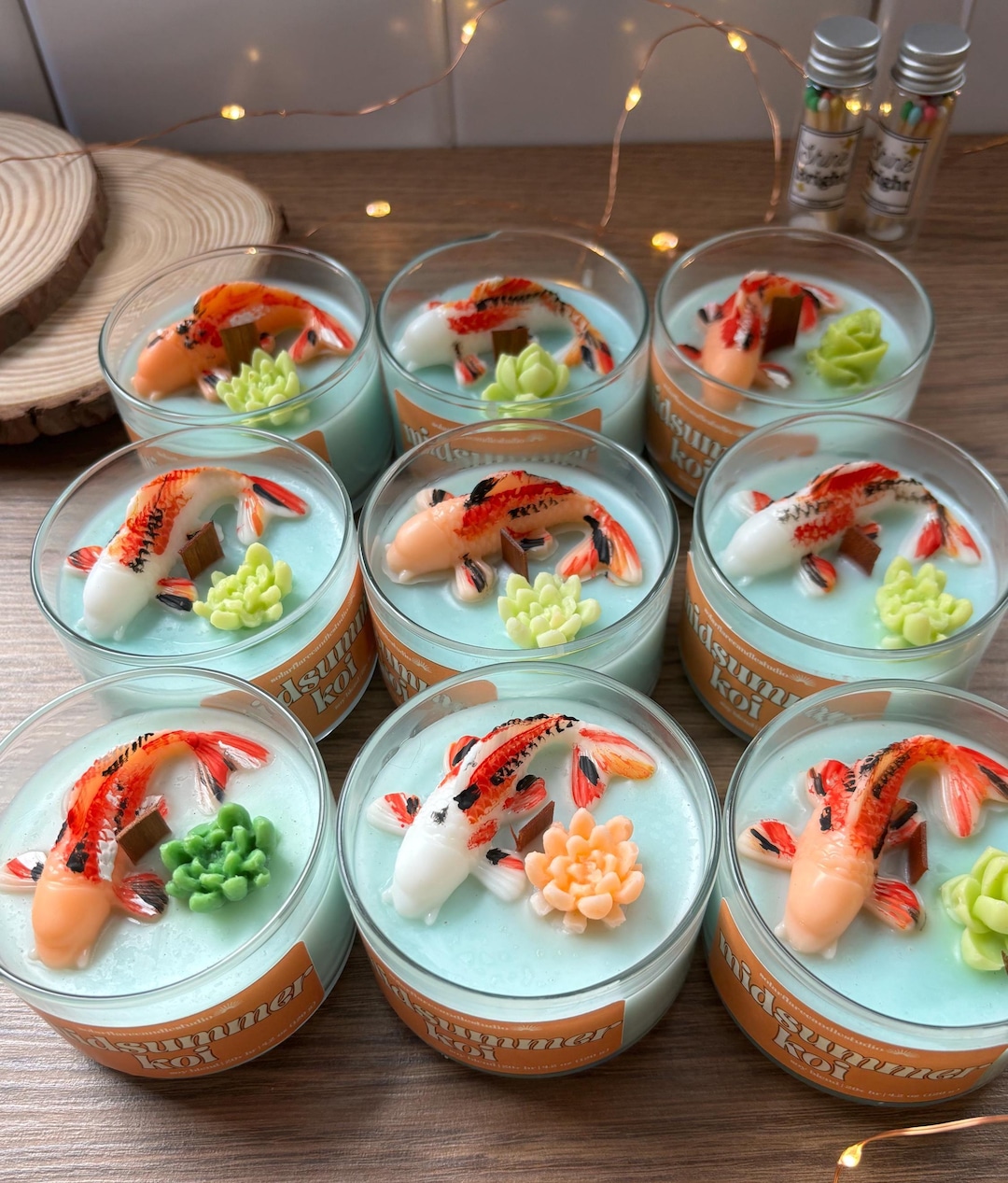 Japanese Koi Fish Candle: Hand-poured Soy Wax With Wood Wick - Etsy