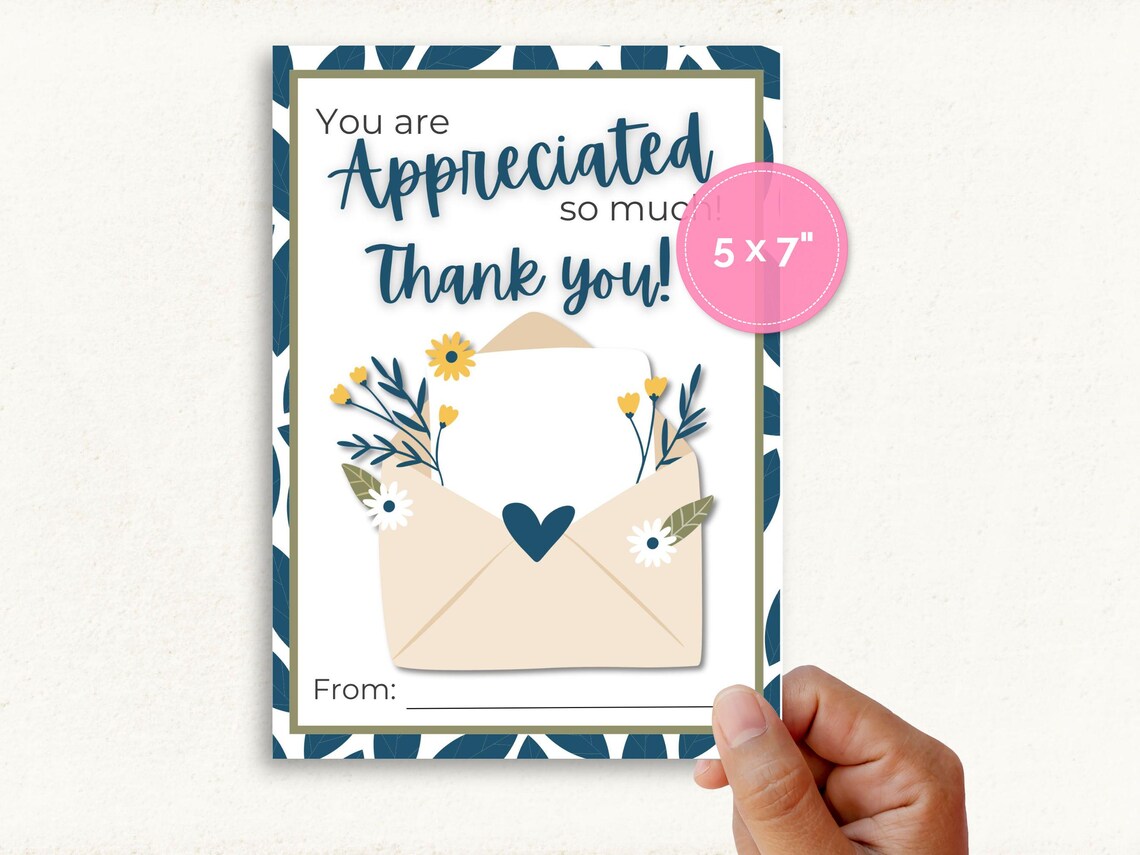 Appreciation Gift Card Holder, Printable Gift, Thank You Gift Card ...