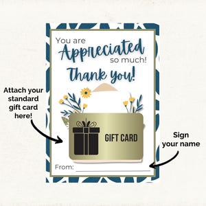 Appreciation Gift Card Holder, Printable Gift, Thank You Gift Card ...