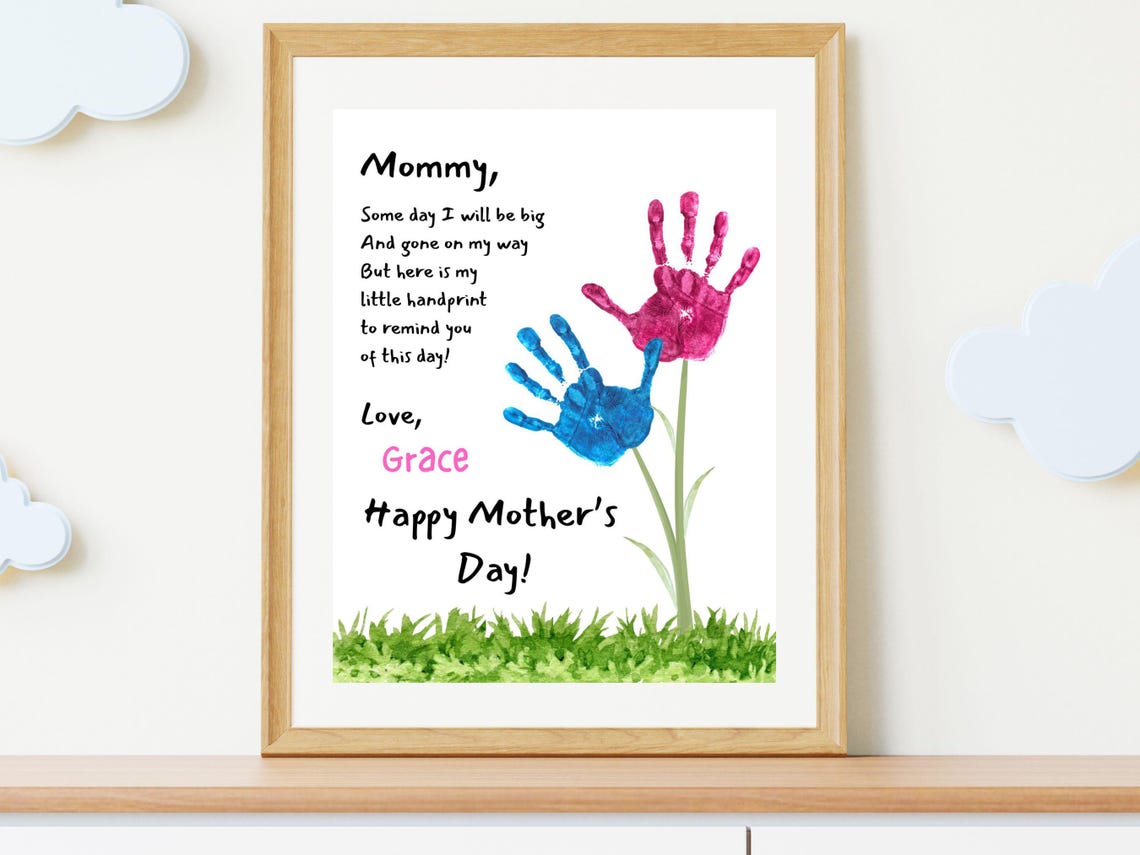 Mothers Day Handprint Poem Printable, Printable Gift, Handprint Craft ...