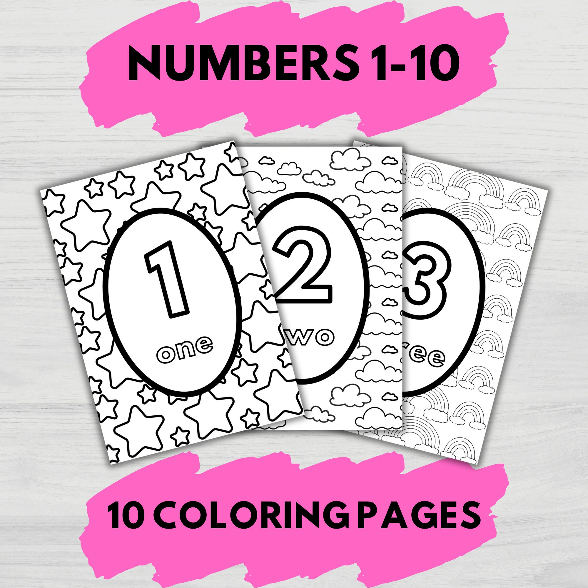 10 Numbers Coloring Pages | Numbers 1-10 Printable Worksheets for Kids ...