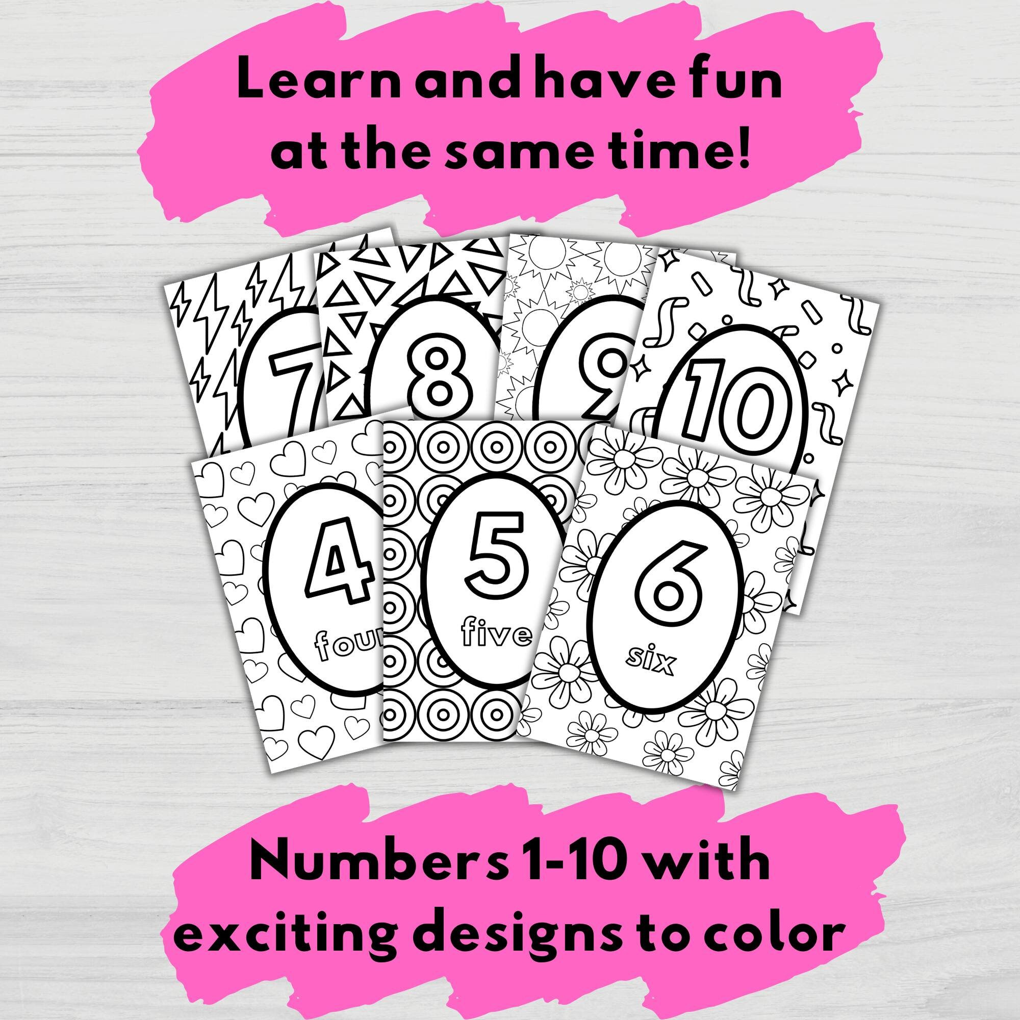 10 Numbers Coloring Pages | Numbers 1-10 Printable Worksheets for Kids ...