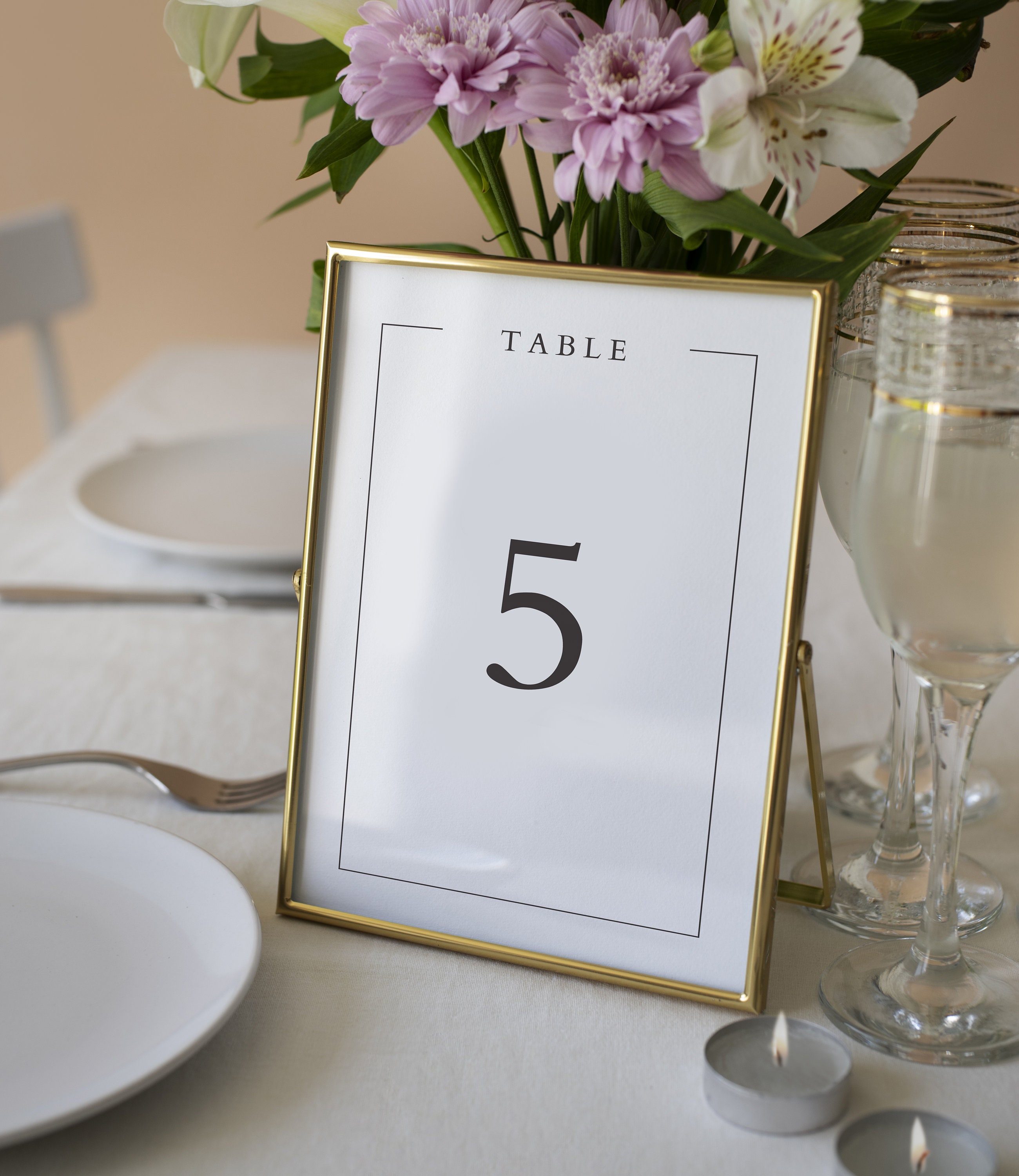 Clean Lines Wedding Table Sign Template, Table Numbers, Clean Lines ...