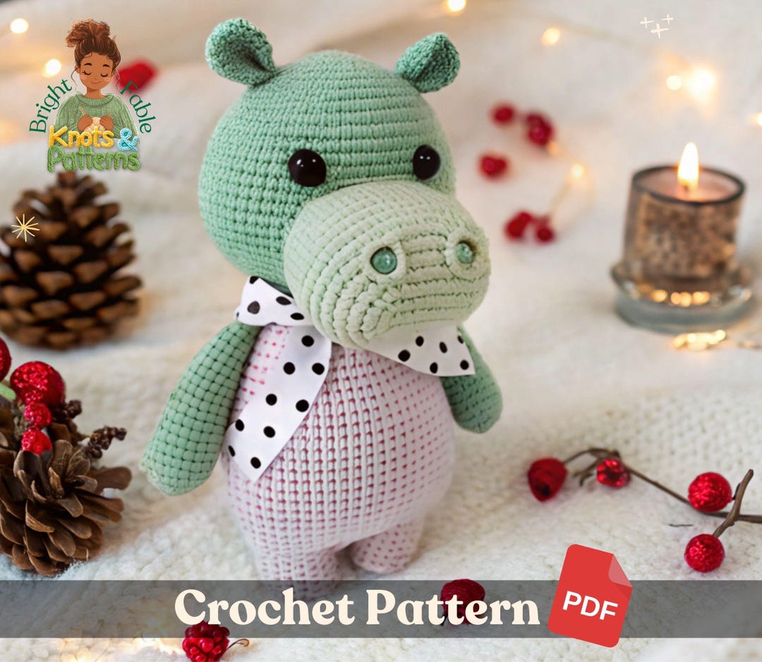 Lady Hippo Crochet Pattern Cute Lady Hippo Crochet Pattern Hippo ...