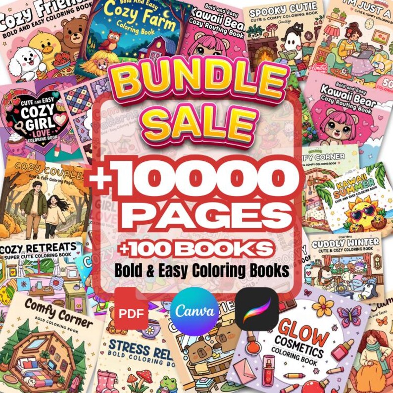 10000+ Coloring Pages Mega Bundle - 100+ Coloring Books - Cozy and ...