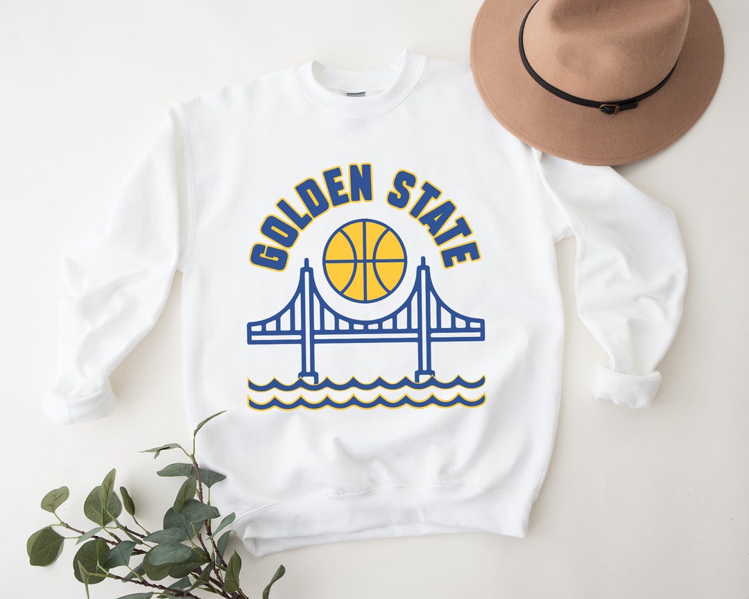 Retro Golden State Basketball Sweatshirt GSW Throwback Crewneck Vintage ...