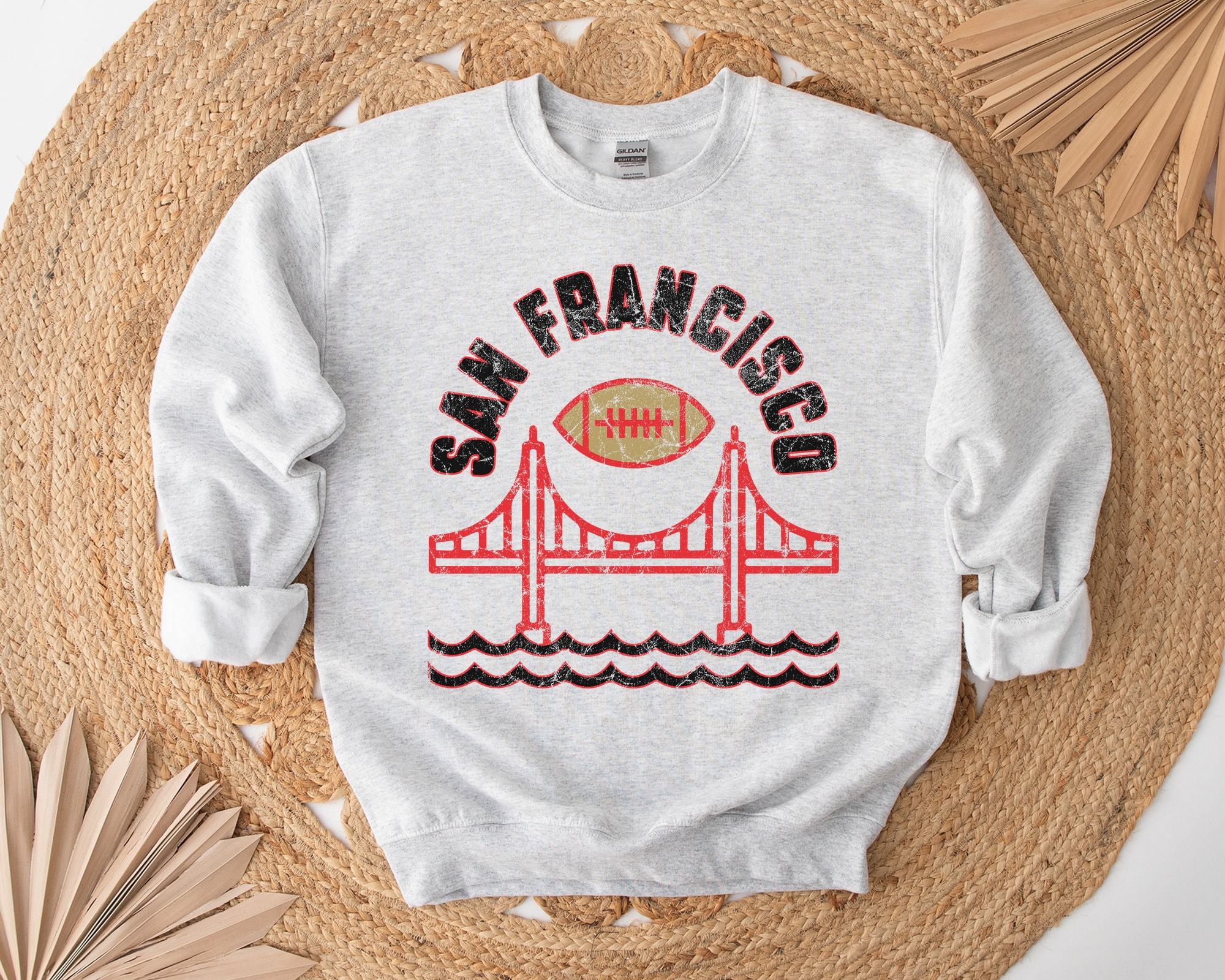 Throwback San Francisco Football Sweatshirt Retro SF Crewneck Vintage ...