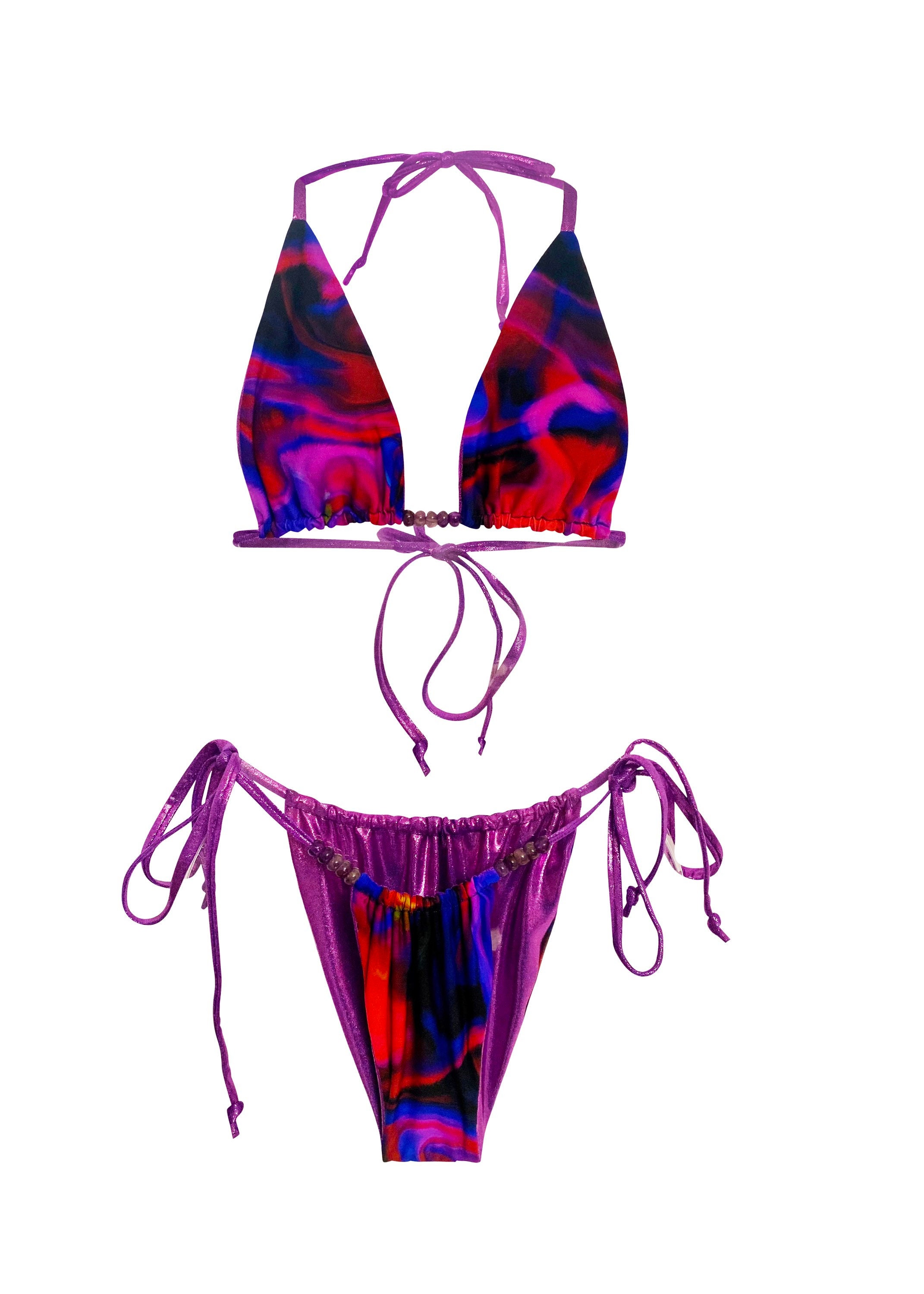 SICA Reversible Sliding String Bikini Set Purple Haze - Etsy