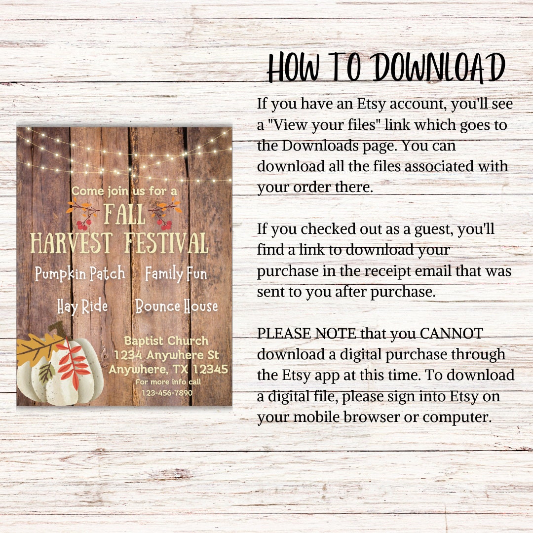 EDITABLE Fall Event Flyer, Fall Harvest Festival Invite, Vendor Flyer ...